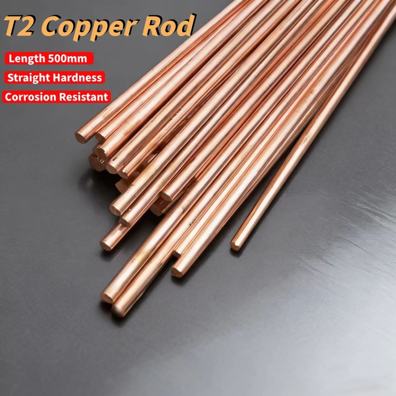 Length 500mm T2 Copper Rod Dia 0.8/1/2/3/4/5/6/7/8/9/10mm Corrosion ...