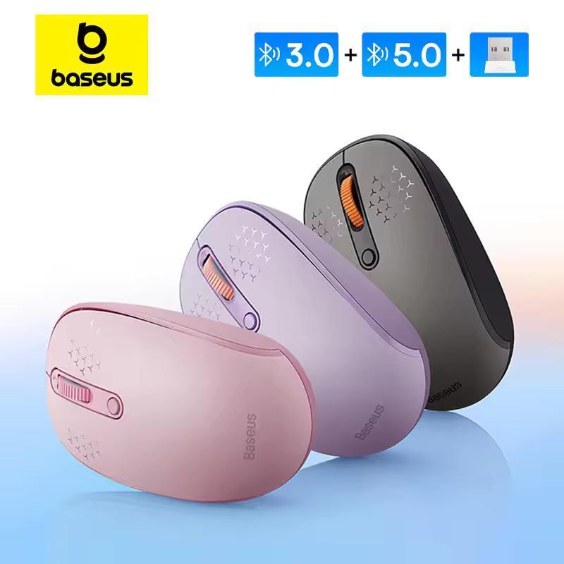 Baseus Ergonomic Wireless Mouse Bluetooth & 2.4GHz USB Triple ...