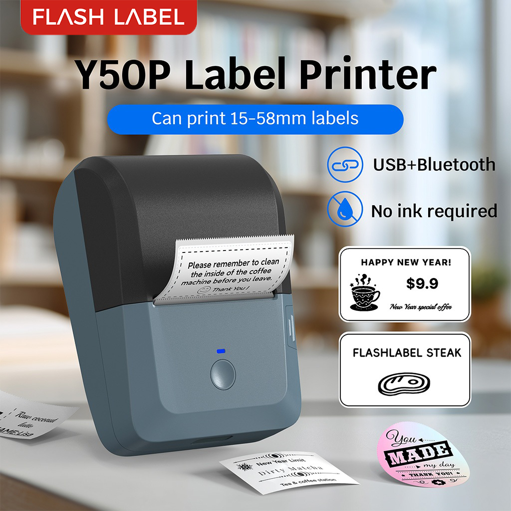 FLASHLABEL MINI Bluetooth Portable Inkless Printer Label Printer ...