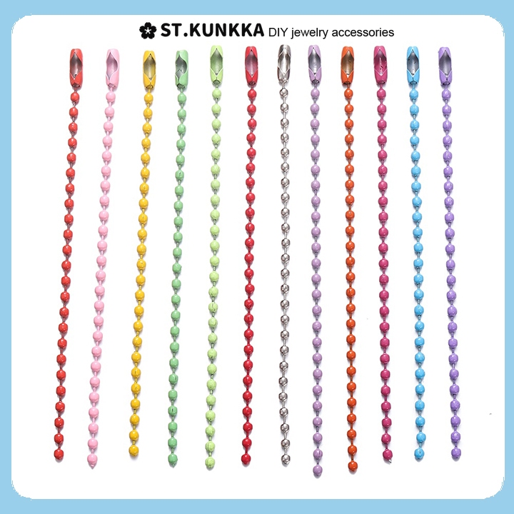 St.kunkka 10Pcs 2.3mm*10cm Ball Bead Chains fits Key Chain hand tag ...