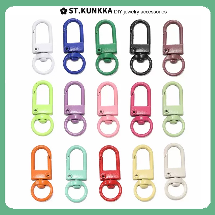 St.kunkka 10Pcs 13 * 33mm Claw Hook U-Shaped Candy Color Keychain Metal ...
