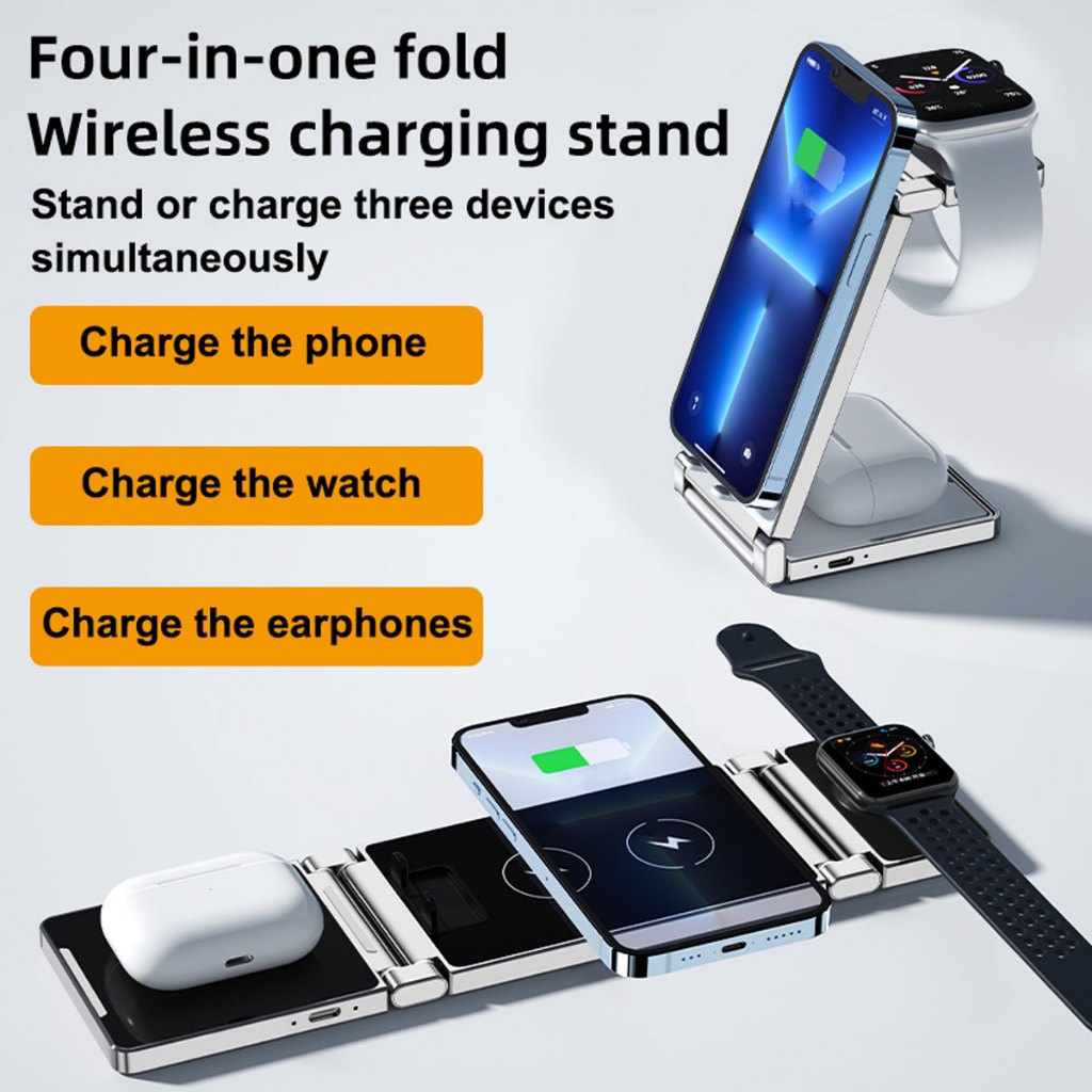 3 in 1 Wireless Foldable Charging Stand, Fast Charger for Phones, Watch ...