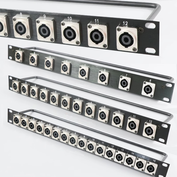 Rack Patch Panel 8 12 16 Way Speakon Chassis Connector 1U Flight Case ...