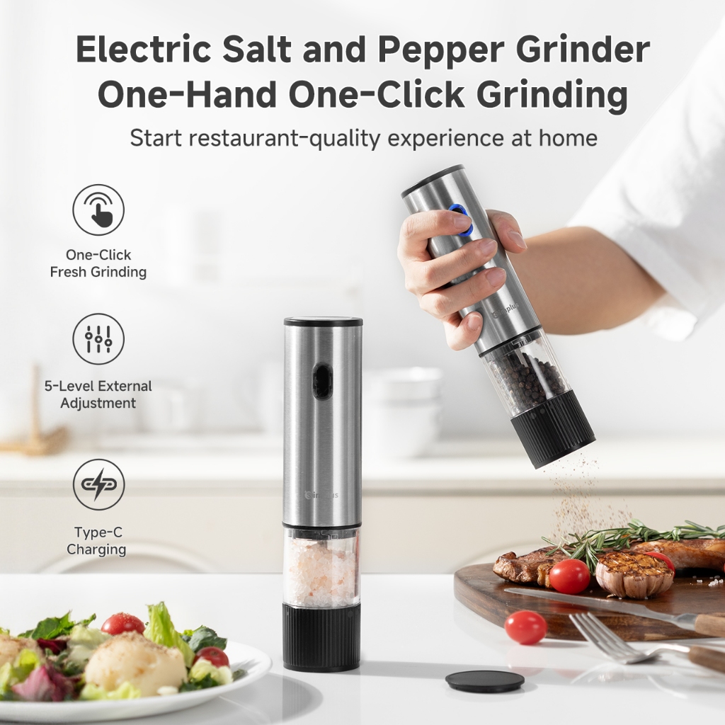 Simplus Electric Salt and Pepper Grinder Electric Pepper Grinder ...
