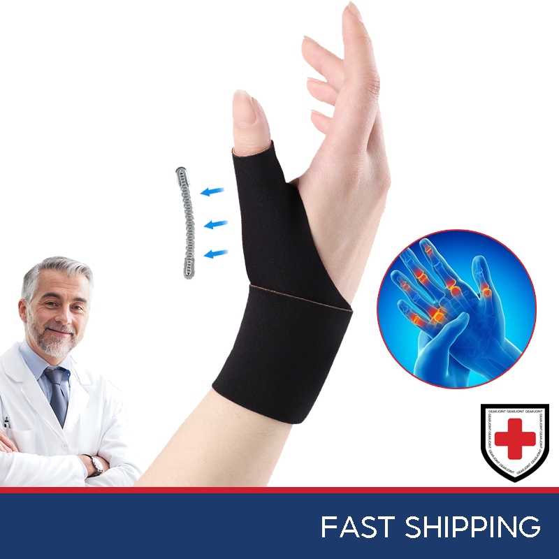 Elastic Thumb Wrist Support Brace with Spring,Compression Sleeve for ...