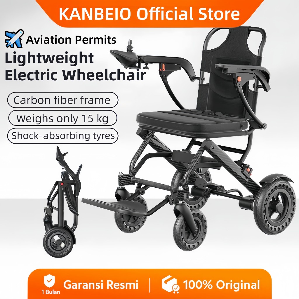 KANBEIO Lightweight Electric Wheelchair All-aluminium construction ...