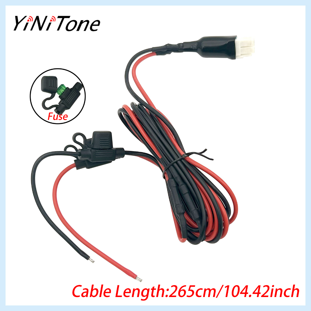 12AWG 4 Pin DC Power Cable with 30A Fuse, 3M Length for Yaesu FT-891 ...