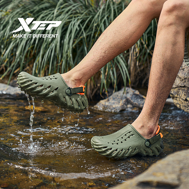 XTEP Men's Clogs Sandals EVA Non-slip Waterproof Lightweight Removable ...