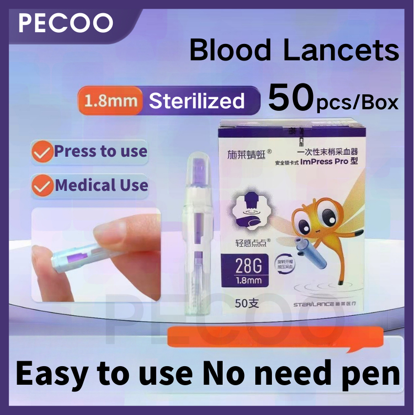 【No Need Pen】 50Pcs/100Pcs 28G Disposable Blood Collection Lancets Auto ...