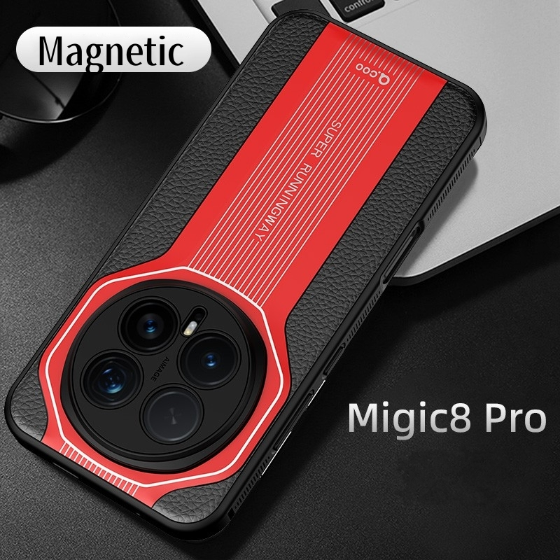 For HuaWei Honor Magic 8 Pro Case Fashion Track Leather Matte Anti ...