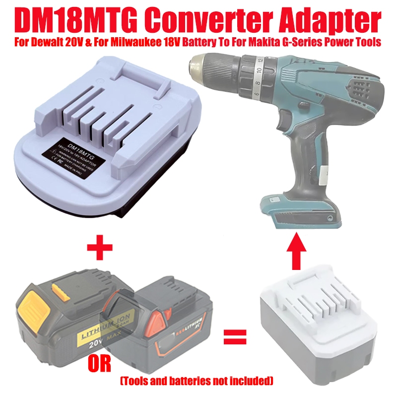 DM18MTG Adapter for Dewalt 20V for Milwaukee 18V Battery To for Makita ...