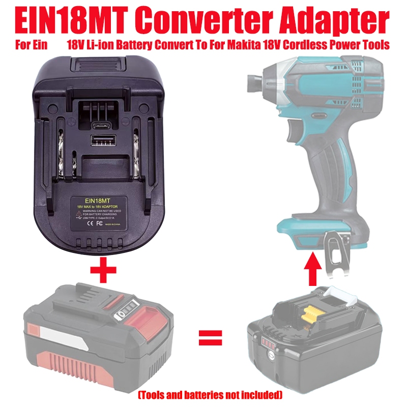EIN18MT Battery Adapter for Einhell 18V Li-ion Battery To for Makita ...