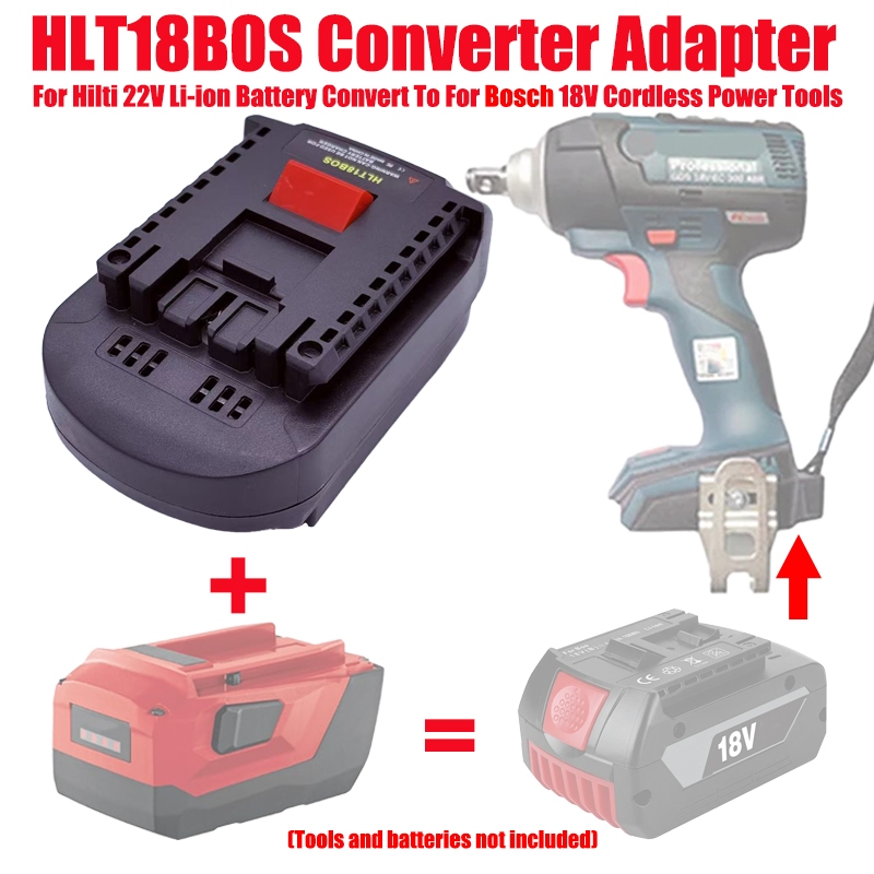Battery Adapter HLT18BOS for Hilti 22V Lithium Battery To for Bosch 18V ...