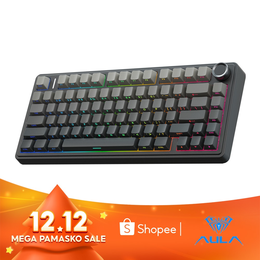 AULA F75 Mechanical Keyboard 75% 80 Key RGB Tri-Mode Wired Bluetooth 2 ...