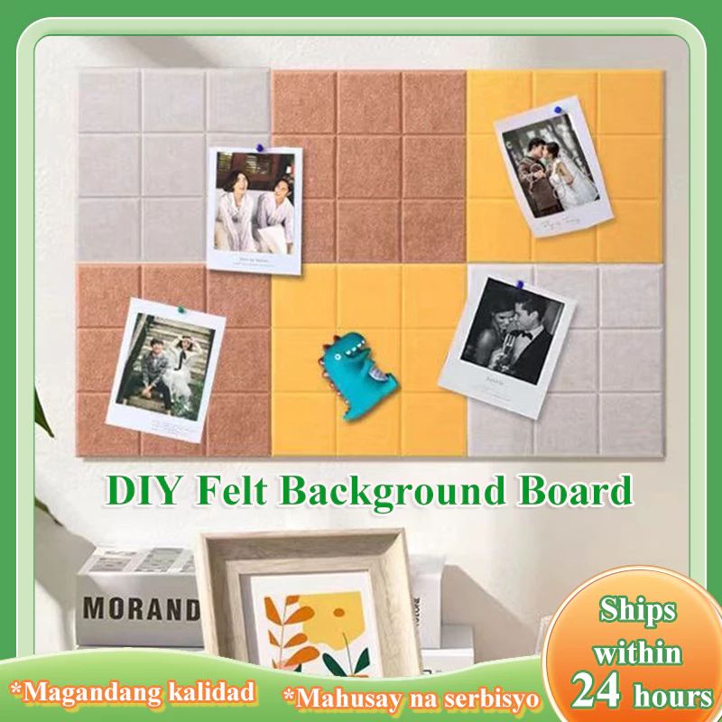 DIY Grid Felt Background Board Nordic Square Bulletin Cork Board ...
