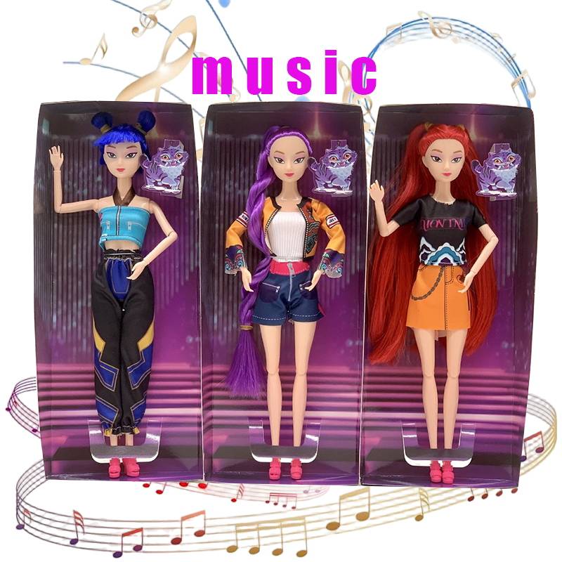 Music KPop Demon Hunters Action Figure Rumi Mira Zoey Toy 30CM Princess ...