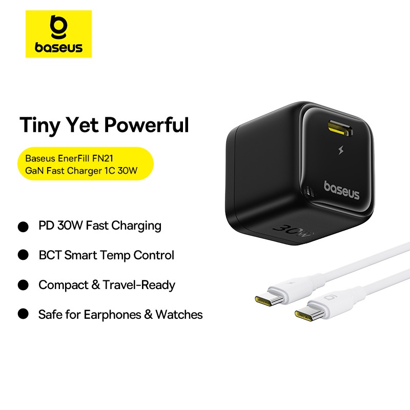 Baseus FN21 Fast Charger PD 30W Type-C USB C US Chargers Compact Safe ...