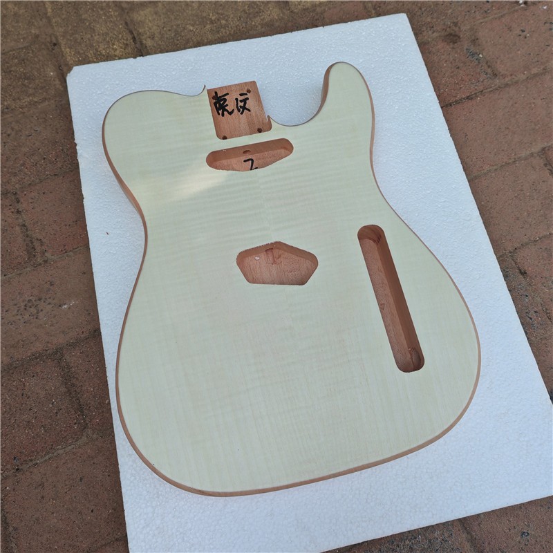 No Paint 6 Strings TL Electric Guitar Body,2S Route Tiger Stripes Maple ...