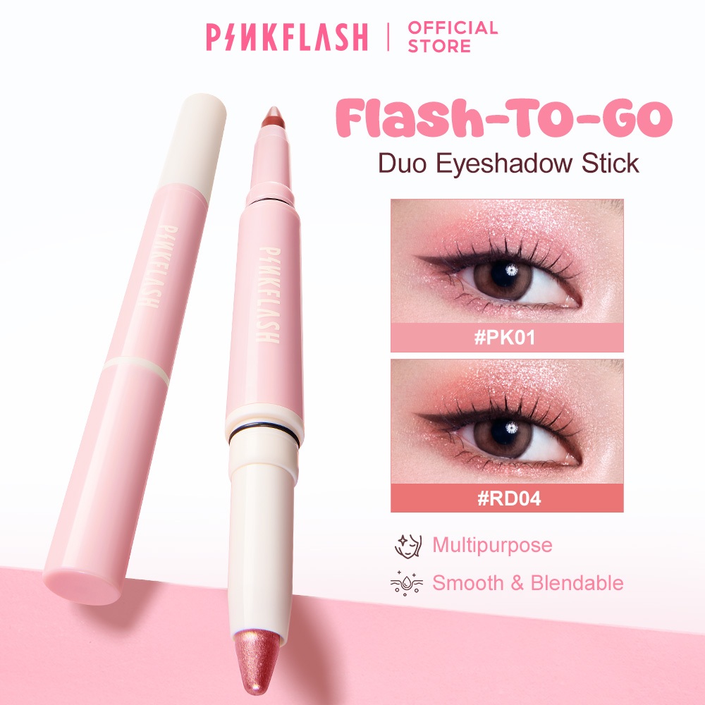 PINKFLASH Flash-To-Go Duo Eyeshadow Stick Matte&Shimmer High Pigmented ...