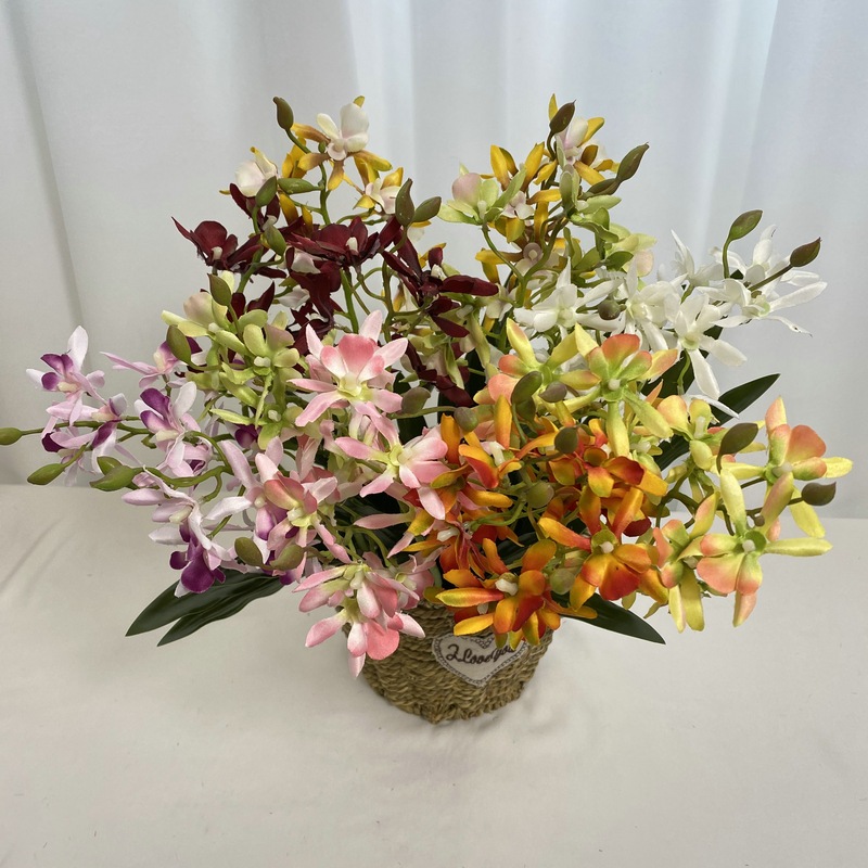 Artipisyal na Dendrobium may Dahon Decor sa Mesa Fiesta Ayos sa Vaso ...