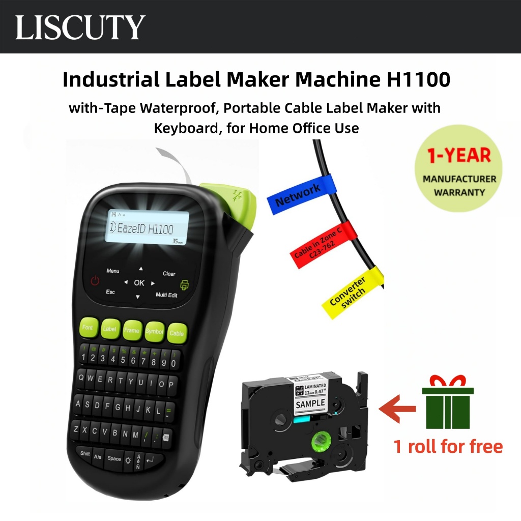 【Local stock】Industrial Label Maker Machine with-Tape Waterproof ...