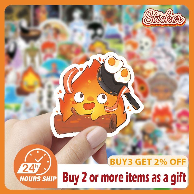 100pcs Anime Hayao Miyazaki Stickers DIY Phone Luggage Laptop Bicycle ...