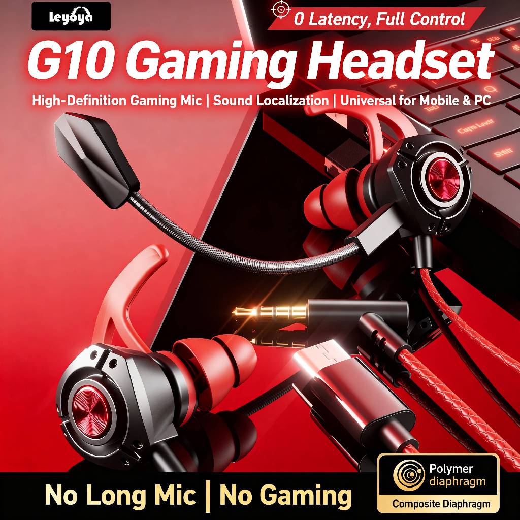 G10 Gaming Earphones with Dual Mic Noise Cancelling Bass 3.5mm/TYPE-C ...