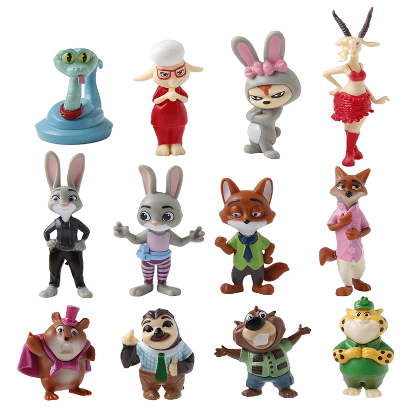 12pcs Zootopia Action Figures Judy Hopps Nick Wilde Zootropolis Fox ...