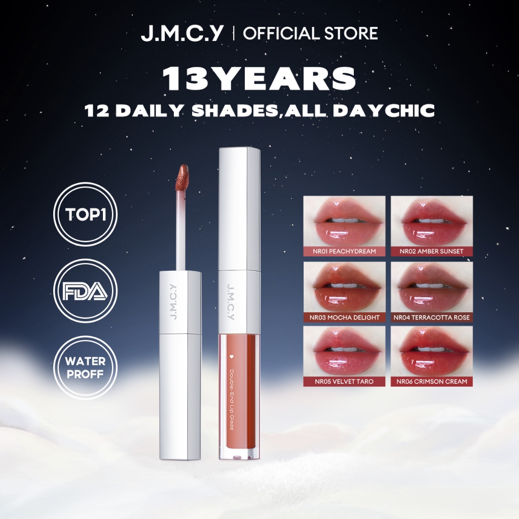 【12 COLORS】JMCY 3 in 1 Lipstick Double Effect Matte Gloss 48H Transfer ...