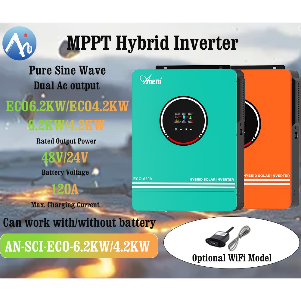 4.2KW/6.2KW MPPT Hybrid Inverter off Grid Solar Inverter 24V/48V 120A ...