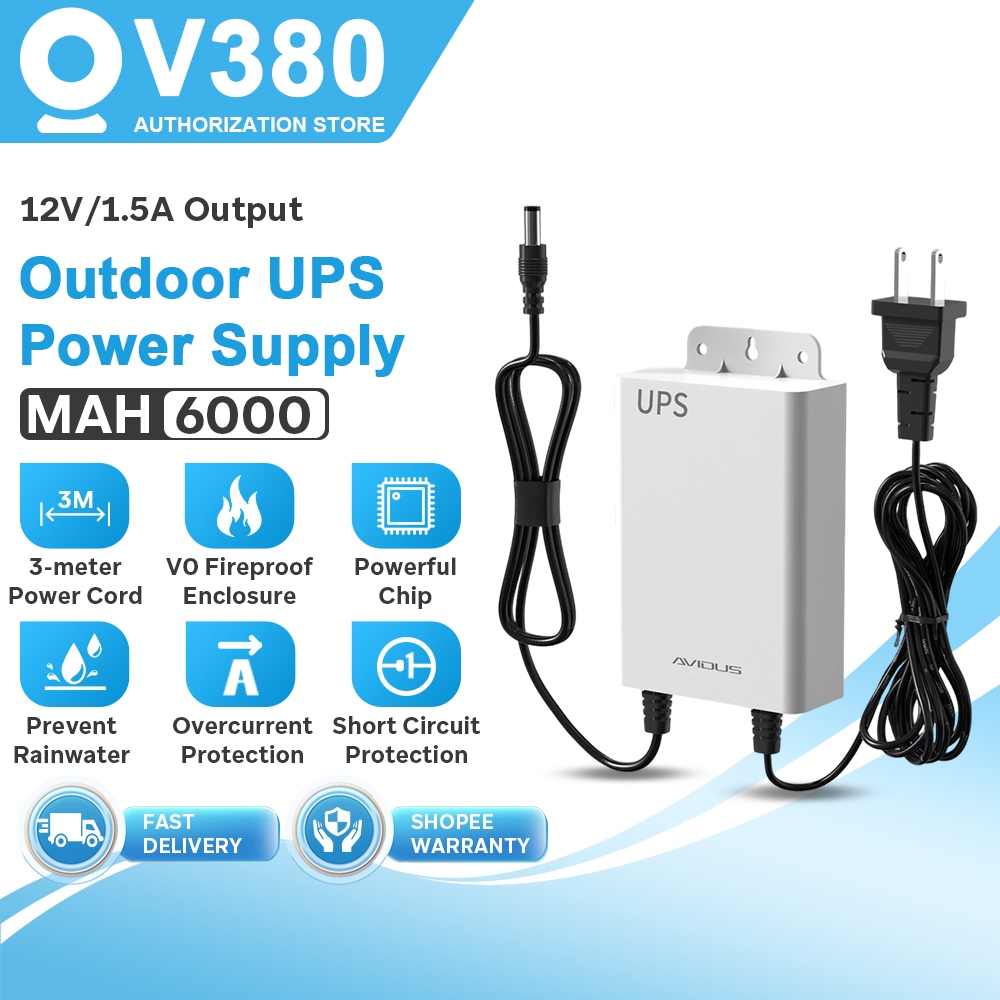 V380 X AVIDUS Mini UPS 12V 1.5A Battery Backup for CCTV Camera WiFi ...