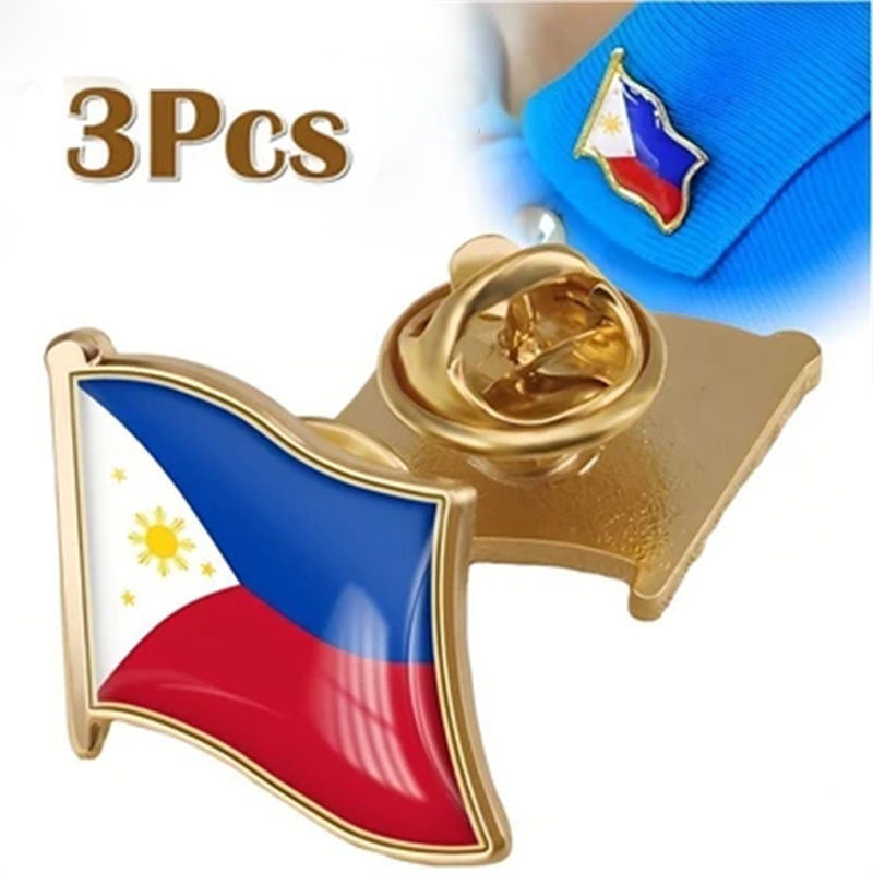 1/3pcs national flag metal badge brooch Philippine national flag badge ...