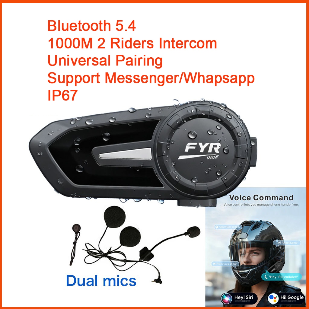 Tansi New F2 Motorcycle Intercom Helmet Bluetooth 5.4 Music Sharing ...
