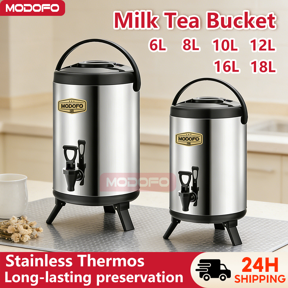 MODOFO Tea Barrel Milk Tea Bucket With Faucet Barrel Water Jug ...