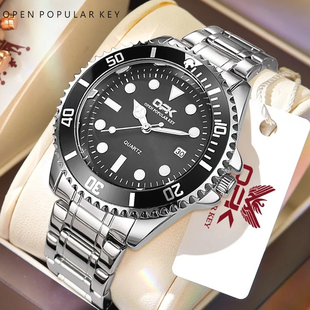 OPK Watch For Men Waterproof Original Quartz Stainless Steel Calendar ...