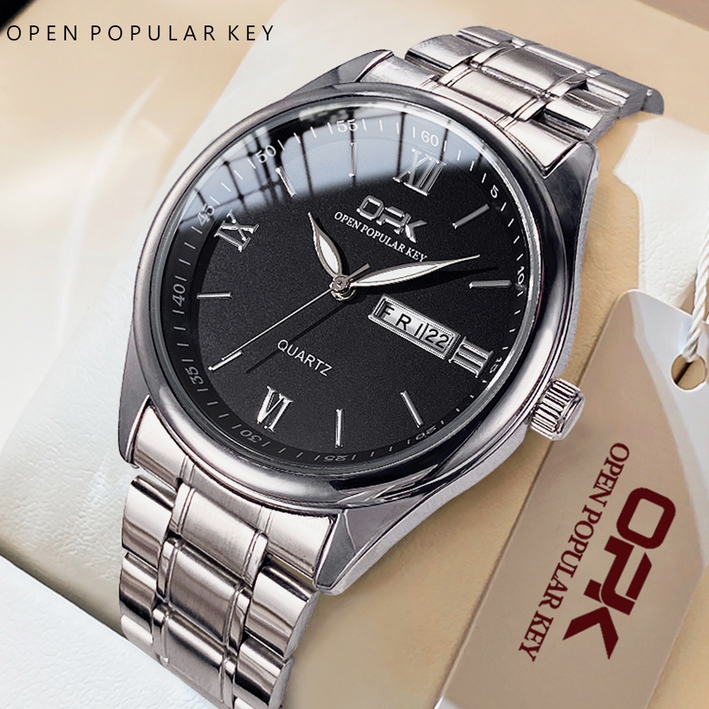 OPK Watch For Men Waterproof Original Stainless Steel Quartz Luminous ...