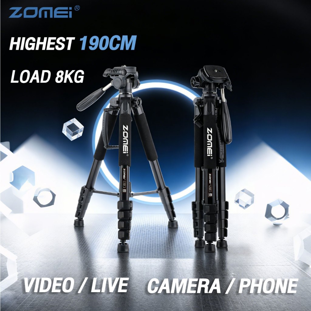 Zomei Q188 Camera tripod Aluminum Alloy Tripod with 3-Way Pan Tilt Head ...