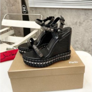 Spring Summer Classic Sandals - Red Sole Fabric, Leather & Faux Fur ...