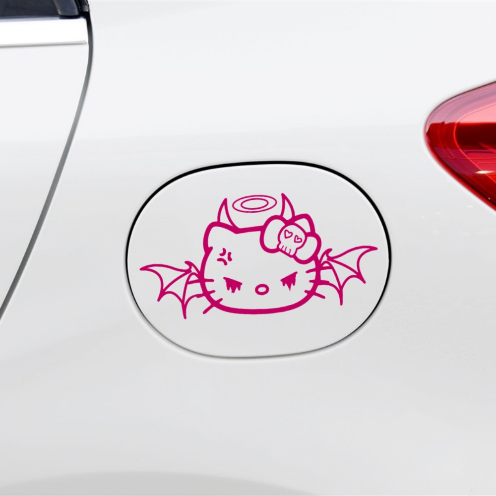 Hello Kitty Bat Evil Funny Decals Car Stickers For Fuel Tank Cap Window ...