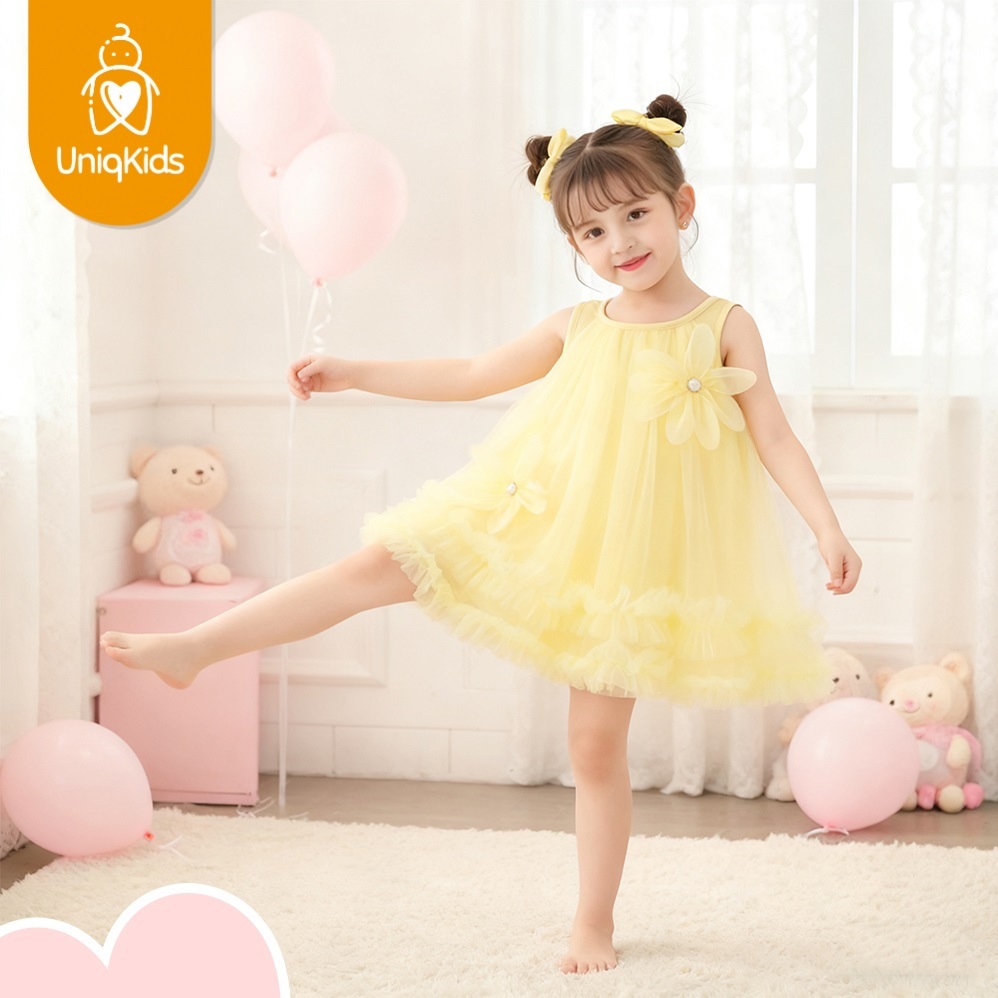 Unikids For Kids Girl Sleeveless Vest Skirt Sweet Mesh Princess Skirt ...