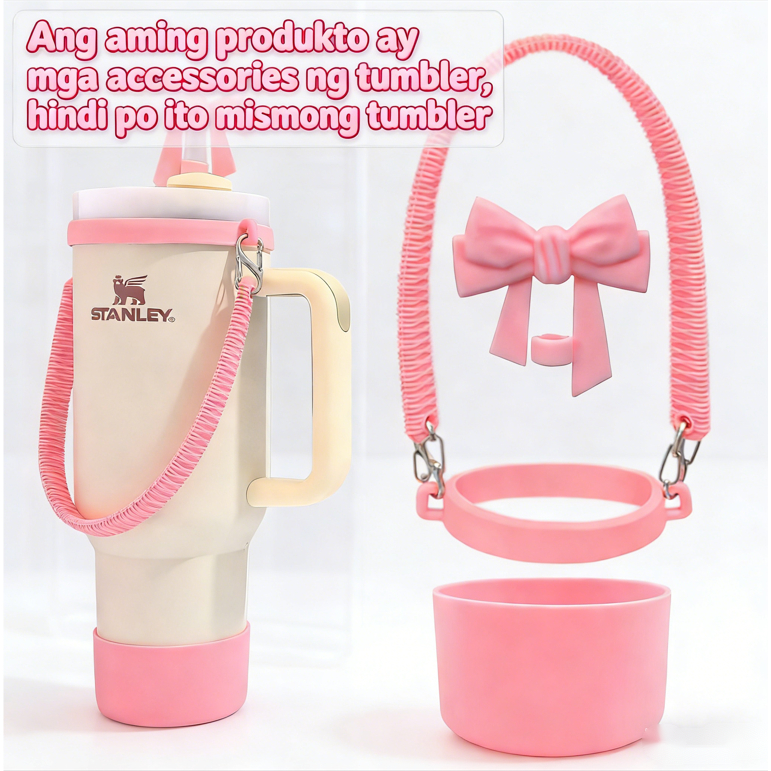 Stanley Cup Hand Strap Straw Lid Cover Bowknot Accessories Set for 10mm ...