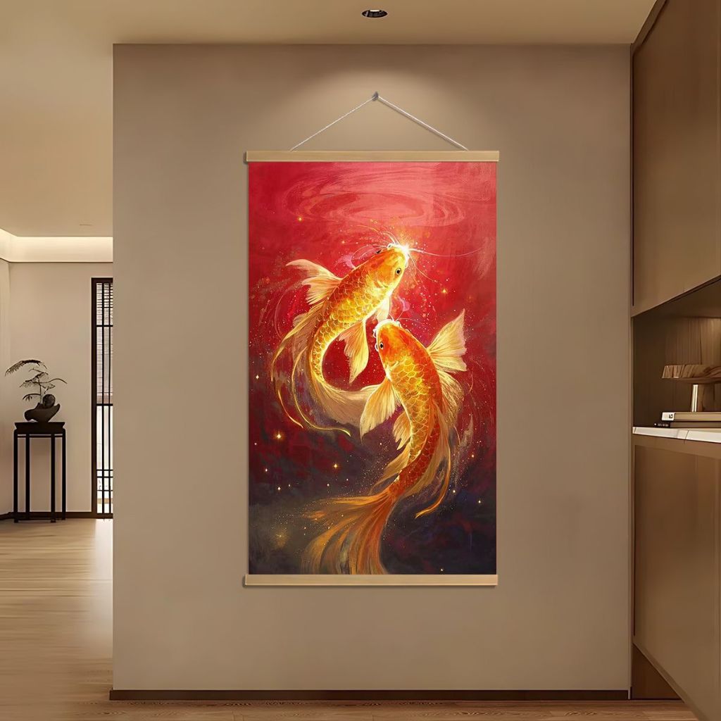 New Year Good Luck Koi Chinese Mural 2026 Year of the Horse Spring ...