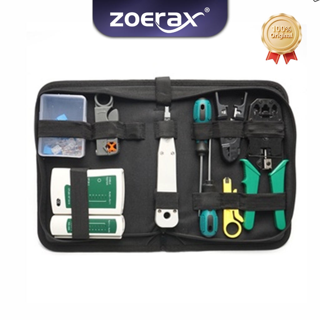 ZoeRax 14 Pcs/set Lan Tester RJ45 Crimping Pliers Portable LAN Network ...