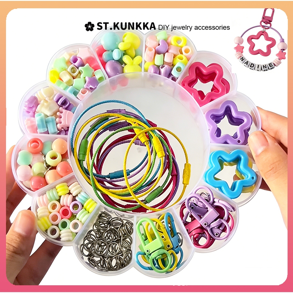 ST.KUNKKA Acrylic Beads Five-pointed Star Love Beads for DIY Keychains ...