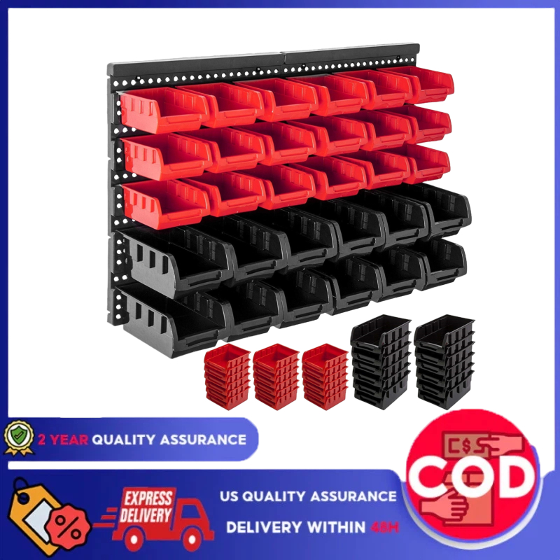 30 Pcs Wall Mounted Industrial Plastic Storage Boxes Wall Plastic Tool ...