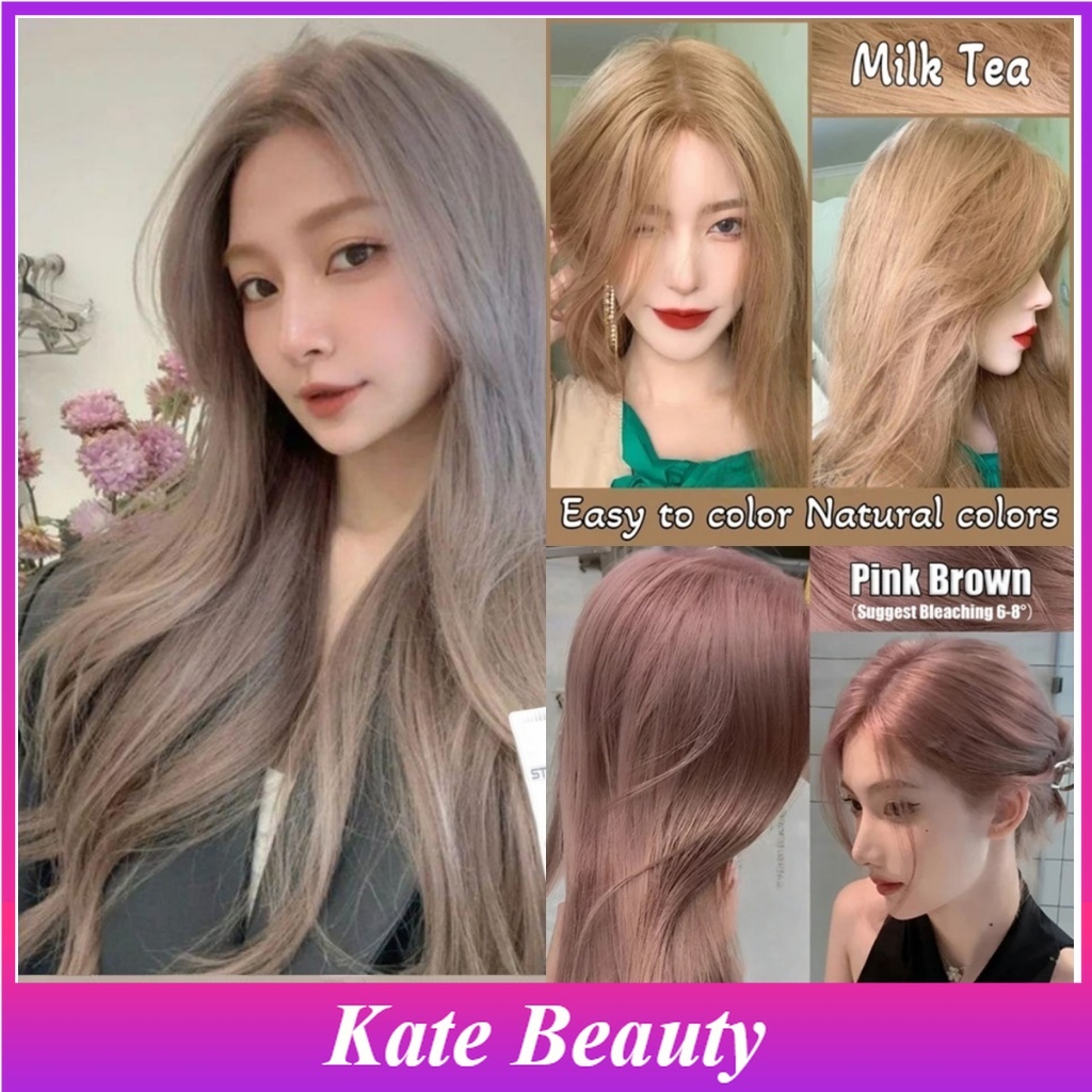 Hair Color Milk Tea Ash Pink Brown Blue Black Purple Red Hair Color Dye ...