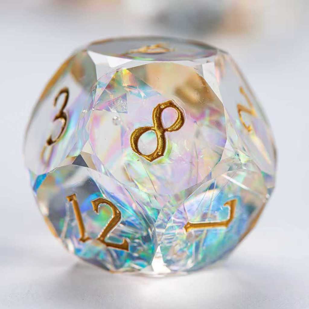 7PCS DND Dice Set,Transparent Sharp Edge Dice Set D&D RPG Polyhedral ...