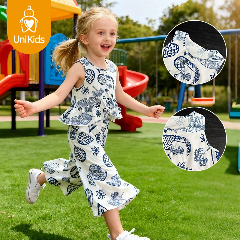UniKids Terno For Kid Girl Korean Version Summer Cool Ruffle Clothes ...