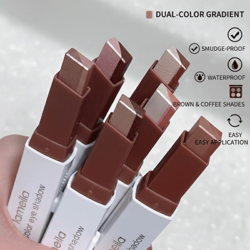 Dual-Color Eyeshadow Stick Smudge-Proof Waterproof & Gradient Auburn ...