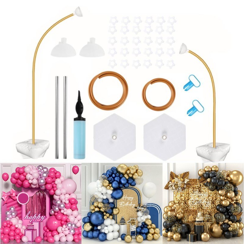 2 Set Balloon Stand Deformable Balloon Sticks Holder With Base ...